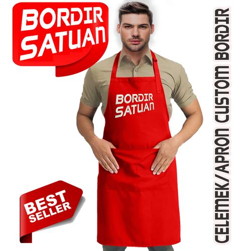 Promo Celemek Apron Logo Bordir Custom Exlusive Elegan Keren bisa ...