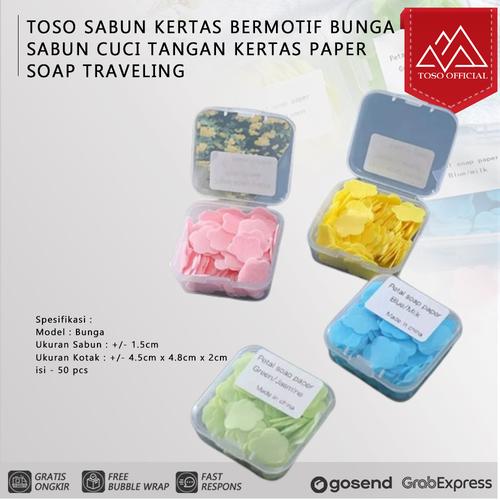 Jual TOSO Sabun Kertas Bunga Sabun Cuci Tangan Kertas Paper Soap ...