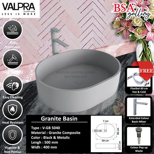 Jual WASTAFEL GRANIT OVAL VALPRA HITAM METALLIC KOMPLIT SET GRANITE ...