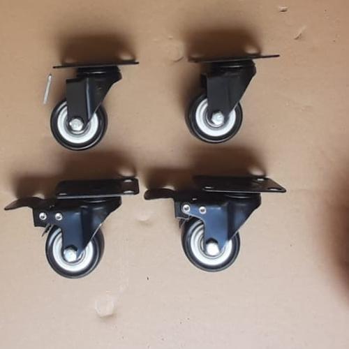 Jual Roda troly 2 inchi pu hitam set 2 hidup 2 hidup rem - Jakarta ...