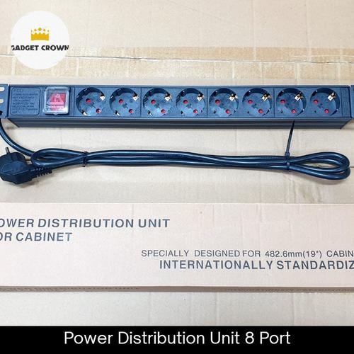 Jual Power Distribution Unit PDU 8 port Lubang German Outlet 8 Socket ...