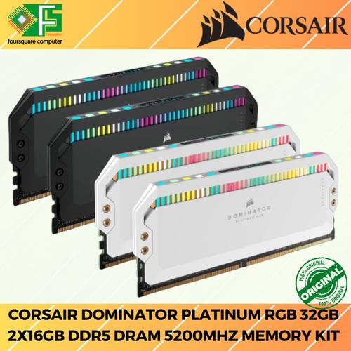 Jual Ram Corsair DOMINATOR PLATINUM RGB 32GB 2x16GB DDR5 DRAM 5200MHz Resmi - Putih - Kota ...