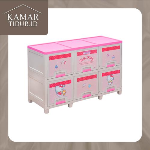 Jual LOCKER BOX NAPOLLY HELLO KITTY 6 PINTU 3206 LEMARI PLASTIK KABINET ...