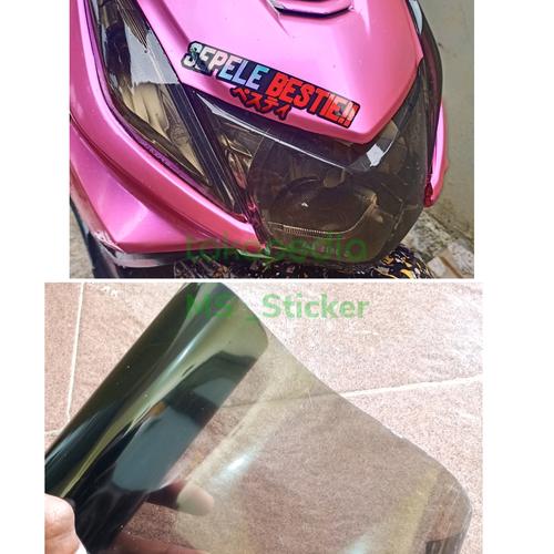 Jual skotlet sticker scotlet stiker transparan hybrid hitam 80% - 1 mtr ...