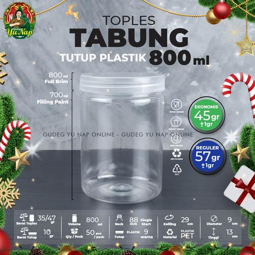 Jual Toples Tabung Cylinder 800 ml - Toples Jar Plastik 800 ml / 800ml ...