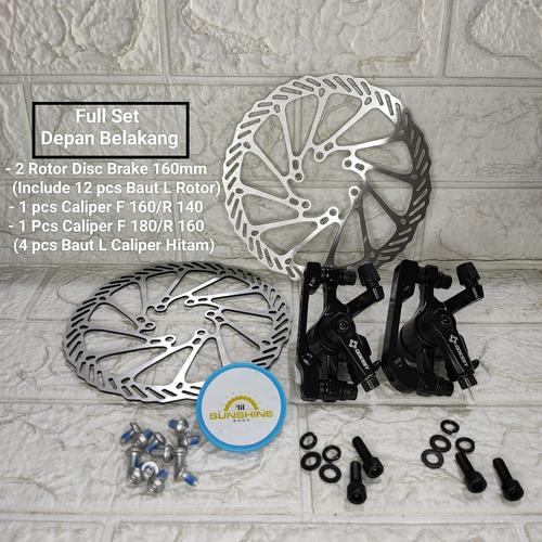 Jual Disc Brake Rem Cakram Mekanik Full Set Rotor 160mm ODESSY Sepeda ...