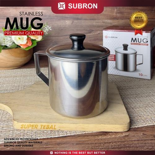 Promo Mug Gelas Stainless Teh Kopi Dengan Tutup Muk Tebal - SUBRON ...