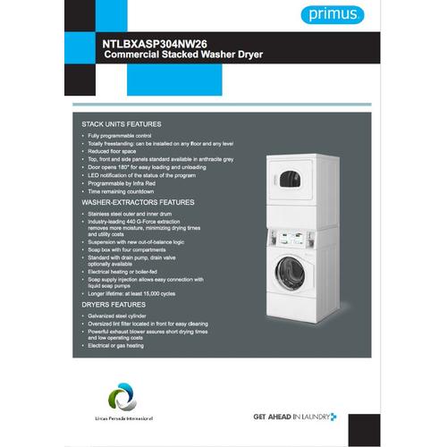 Jual Mesin Cuci Coin Stack Washer Dryer PRIMUS 15 Kg White Body - Kab ...