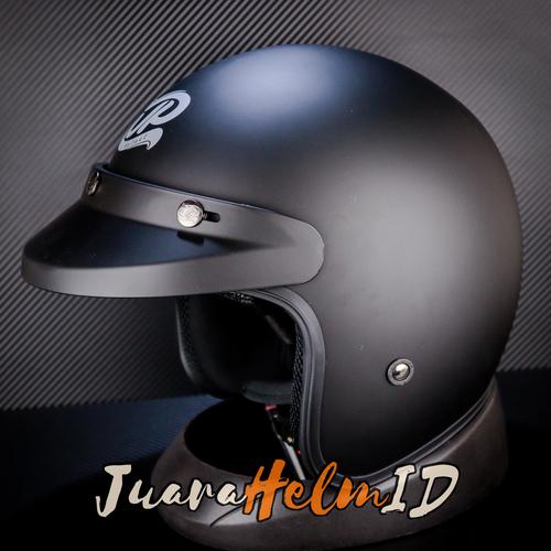 Promo JPX HELM JP RETRO NEW BIGIE / BLACK DOFF SILVER / JPRETRO - XL ...