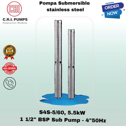 Jual Pompa CRI S4S-5/60, 5.5kW, 1 1/2" BSP Sub Pump~4" 50Hz (Bare Pump) - Kota Bekasi - Fee Pump ...