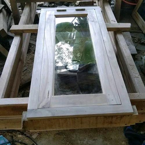 Jual set kusen berikut daun jendela komplit kayu laban ukuran 40*100 cm ...