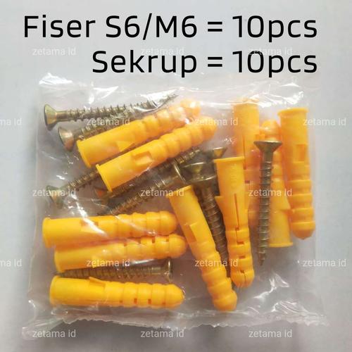 Jual Fiser S6 Sekrup Gantungan Tembok Fiser M6x30mm Kuning @10set ...