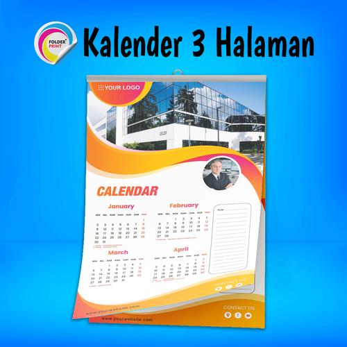 Promo Cetak Kalender Dinding 3 Lembar Halaman Custom Desain - KD-08 ...