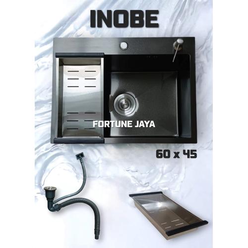 Jual INOBE SET KITCHEN SINK STAINLESS HITAM 1 LUBANG 6045 BAK CUCI PIRING - BCP saja - Kota ...