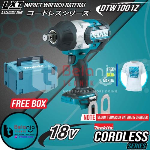 Promo Makita Impact Wrench Baterai DTW1001Z Cordless Brushless 3/4" 18V ...