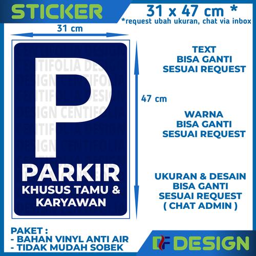 Jual STICKER RAMBU PERINGATAN PENUNJUK ARAH PARKIR KHUSUS TAMU DAN ...