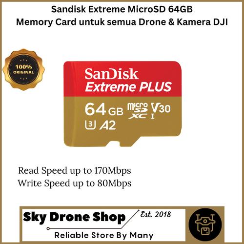 Jual Memory Card Drone Camera DJI Micro SD Sandisk Extreme 64GB High ...