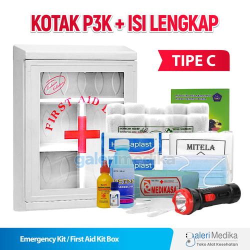 Jual Kotak P3K Tipe C + Lengkap Dengan Isi - First Aid Kit P3K Dinding ...