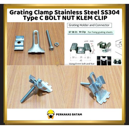 Jual Grating Clamp Stainless Steel SS304 Type C BOLT NUT KLEM CLIP SS ...