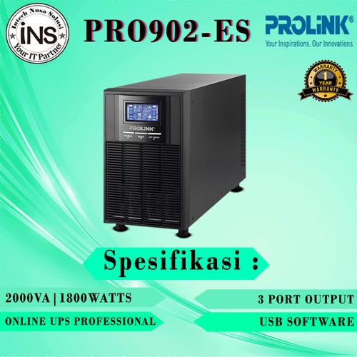 Jual PROLINK PRO902-ES PRO902ES 2000VA 1800WATTS UPS ONLINE GARANSI 1 ...