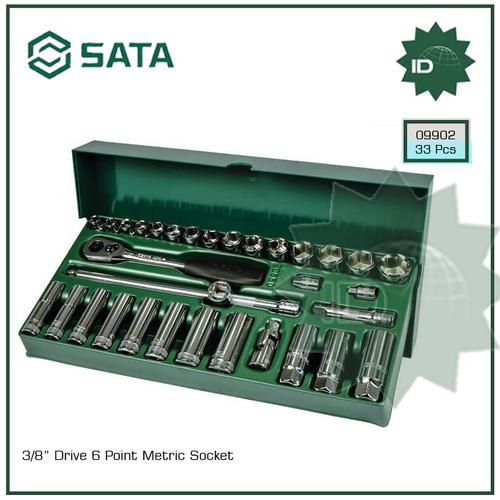 Jual Socket Set SATA 09902 33PC 3/8" Dr 6PT Metric Socket Tray Set ...