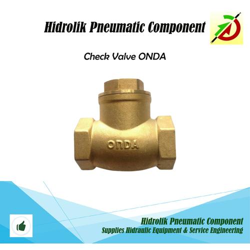 Jual Check Valve ONDA Kuningan Drat 3/4 Inch / Swing Check Valve 3/4 ...
