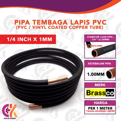 Jual BRASSCO Pipa Tembaga Lapis PVC - Vinyl Coated Copper Tube 1/4" x ...