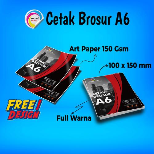 Jual Cetak Brosur A6 Art Paper Murah Free Design - AP 120 GSM, 1 SISI ...