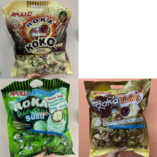 Jual APOLLO ROKA TWINS / ROKA KOKO / ROKA PANDAN SUSU WAFER BALL MILK ...