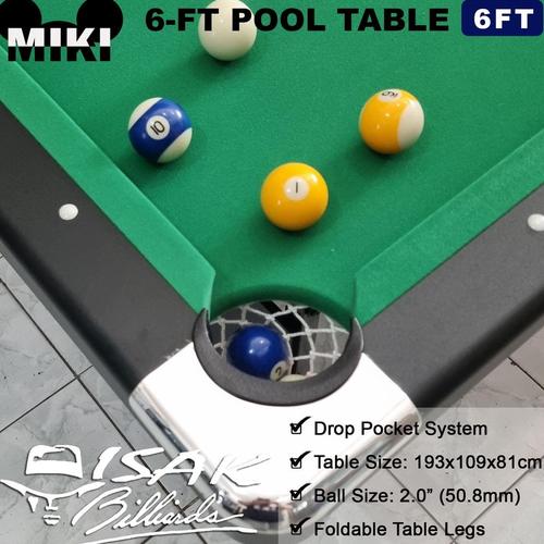 Jual Miki 6-Ft Pool Table Meja Billiard Kecil Mdf Kaki Lipat Foldable ...