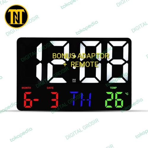 Promo Jam Digital Led Clock Alarm Dinding / Meja Jumbo 0717L - Merah ...