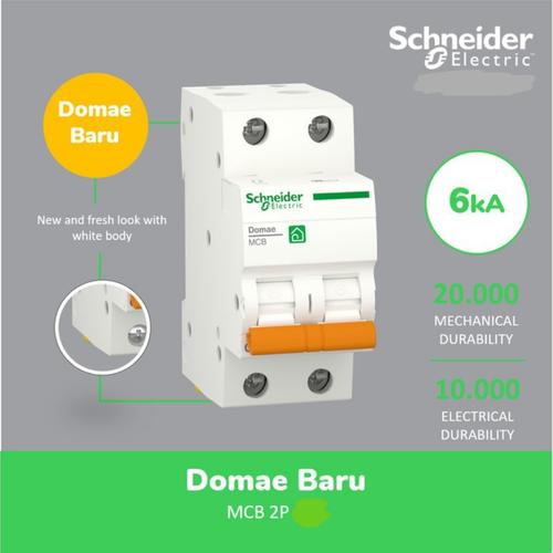 Jual Mcb Schneider New Domae 2P 6A,10A,16A,20A,25A,32A,40A,50A,63A 2phase - 20A - Jakarta Pusat ...
