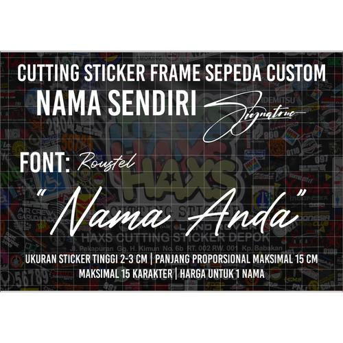 Jual Cutting Sticker Frame Sepeda Custom Nama Sendiri Model Tanda ...