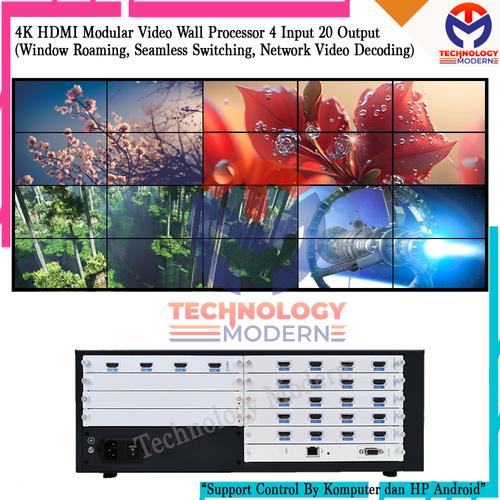 Jual 4K HDMI Modular Video Wall Processor 4 Input 20 Output Seamless ...