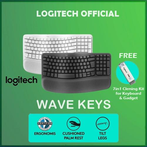 Promo Logitech Wave Keys Keyboard Ergonomic Wireless Bluetooth & Palm ...