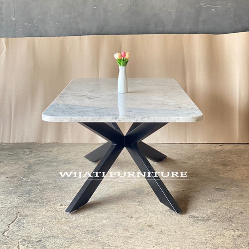 Jual Meja Makan Marmer Carrara Dining Table Marmer Kaki Besi - Kab ...