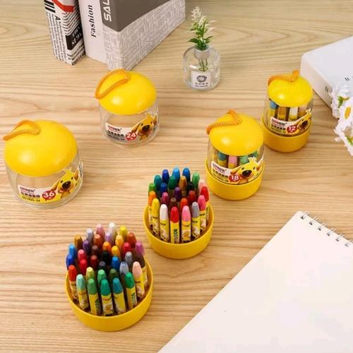 Jual Crayon Anak Isi 12 / 24 Warna / Crayon Desain Barrel Yang Mudah ...