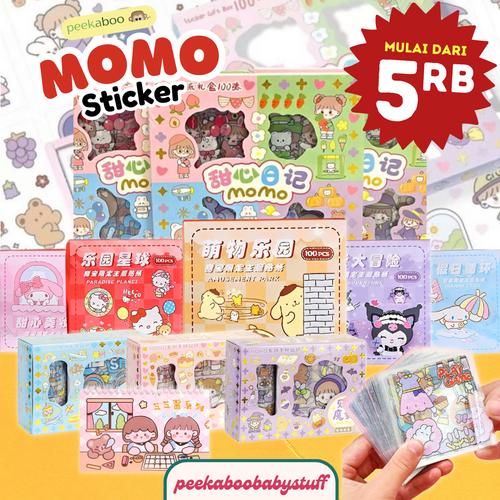 Jual STIKER 100 LEMBAR KARTUN KOREA LUCU MOMO 1 BOX ANTI AIR WATERPROOF ...