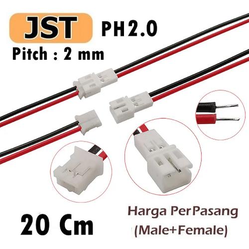 Jual Socket JST PH2.0 2P Male Female PH 2.0mm 2 Jalur Kabel Plug Jack 20cm - Jakarta Barat ...