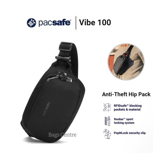 Jual Pacsafe Vibe 100 Tas Waist Pack Anti Theft RFID - Black - Tan ...