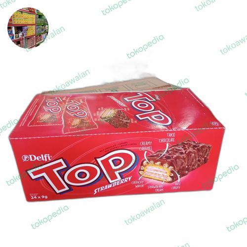 Jual wafer top / wafer top strawberry/ Delfi top/ wafer top isi 24 pcs ...