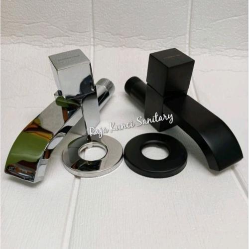 Jual Kran Tembok Kotak Minimalis/Hitam/Black/Kilap/Chrome/Kran Air ...