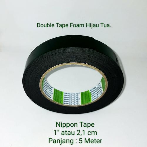 Jual Double Tape Foam Bodhi Nippon 1" Inch 5 Meter Hijau Busa Hitam ...