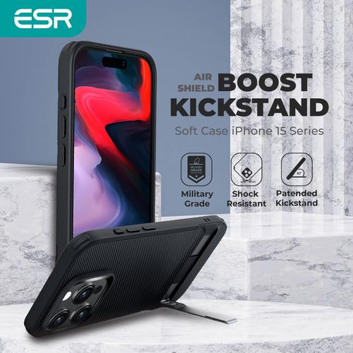 Promo Soft Case iPhone 15 Series ESR Air Shield Boost Kick Stand ...