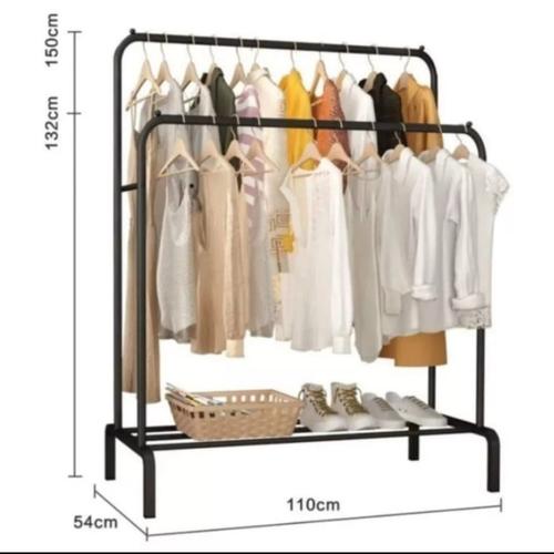 Jual Double Big Stand Hanger/Gantungan Baju Besi Tingkat 2 - Kab ...