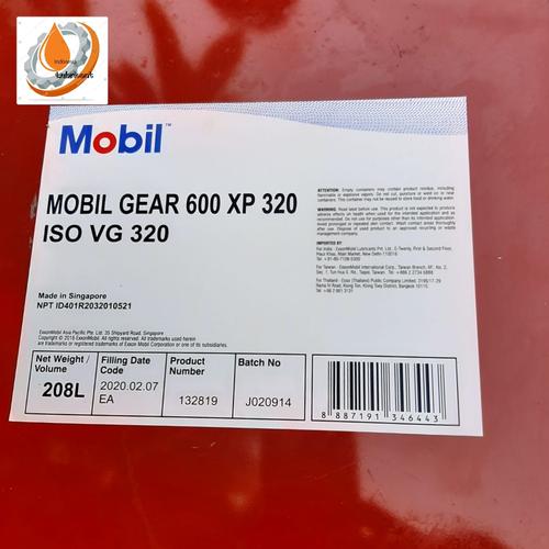 Jual Mobilgear 600 XP 320 Oil gear Original drum 208 liter - Kota ...