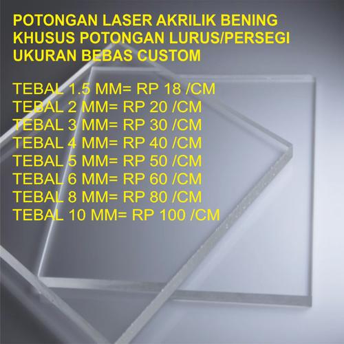 Jual Akrilik bening potong custom / potongan custom ukuran bebas 5mm ...