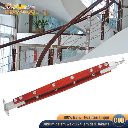 Jual 85cm Railing Tangga Stainless Model Kotak Hollow Kombinasi Kayu ...