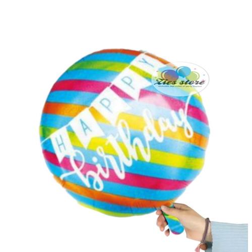 Jual Balon Foil Bulat Happy Birthday / Balon Bulat HBD Salur Motif ...