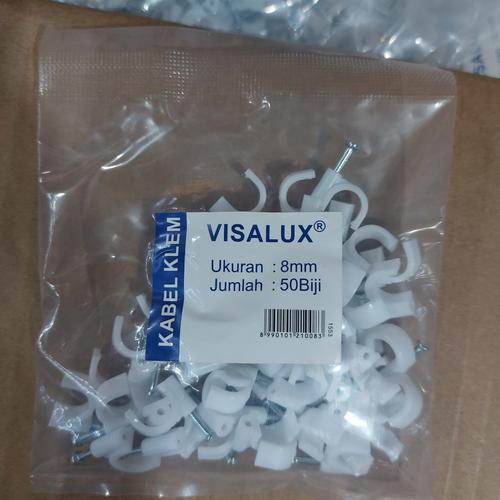 Jual VISALUX Klem klam Kabel Paku Hitam No 6 8 10 mm - 50PCS beton ...